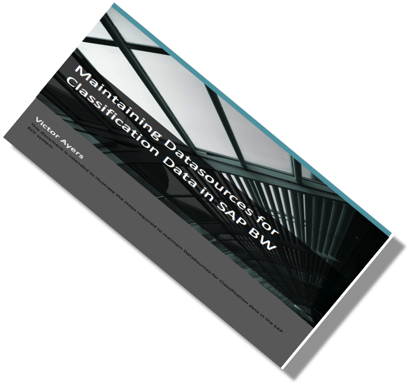Guide To Maintaining Sap Bw Datasources For Classification Tutorial