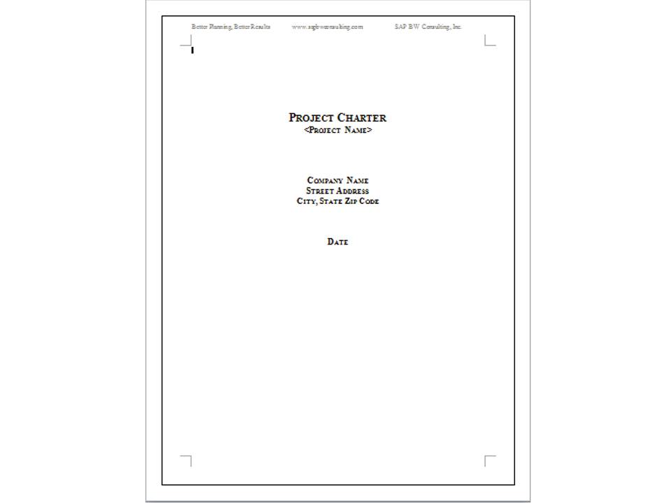 SAP BW Tutorial Best Practice for Project Charters|Project Management