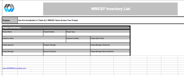 Track Your WRICEF Items and Control Development Cost | WRICEF Inventory