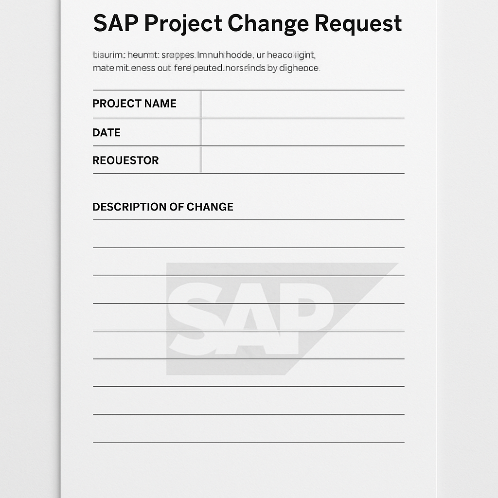SAP Change Request Template|Change Management|ASAP|Activate